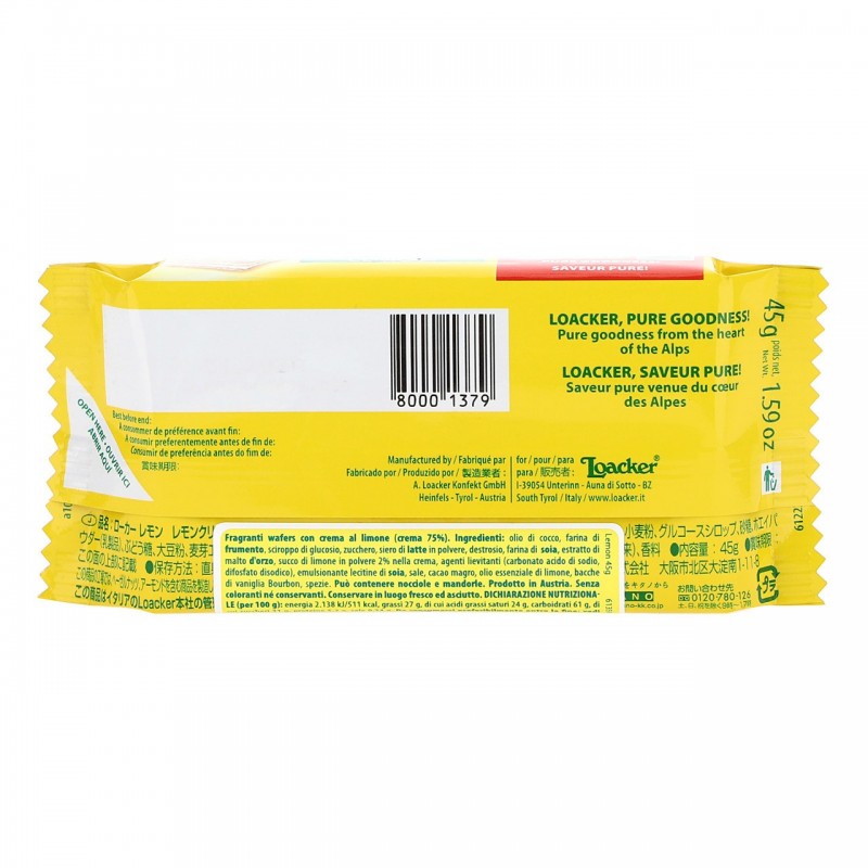 Taquilla Classic Wafer Limón Loacker - Bocadillos Dulces